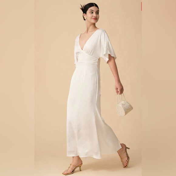 RIHOAS | Dresses | Nwt Rihoas Backless White Satin Maxi Dress Sz Xl ...
